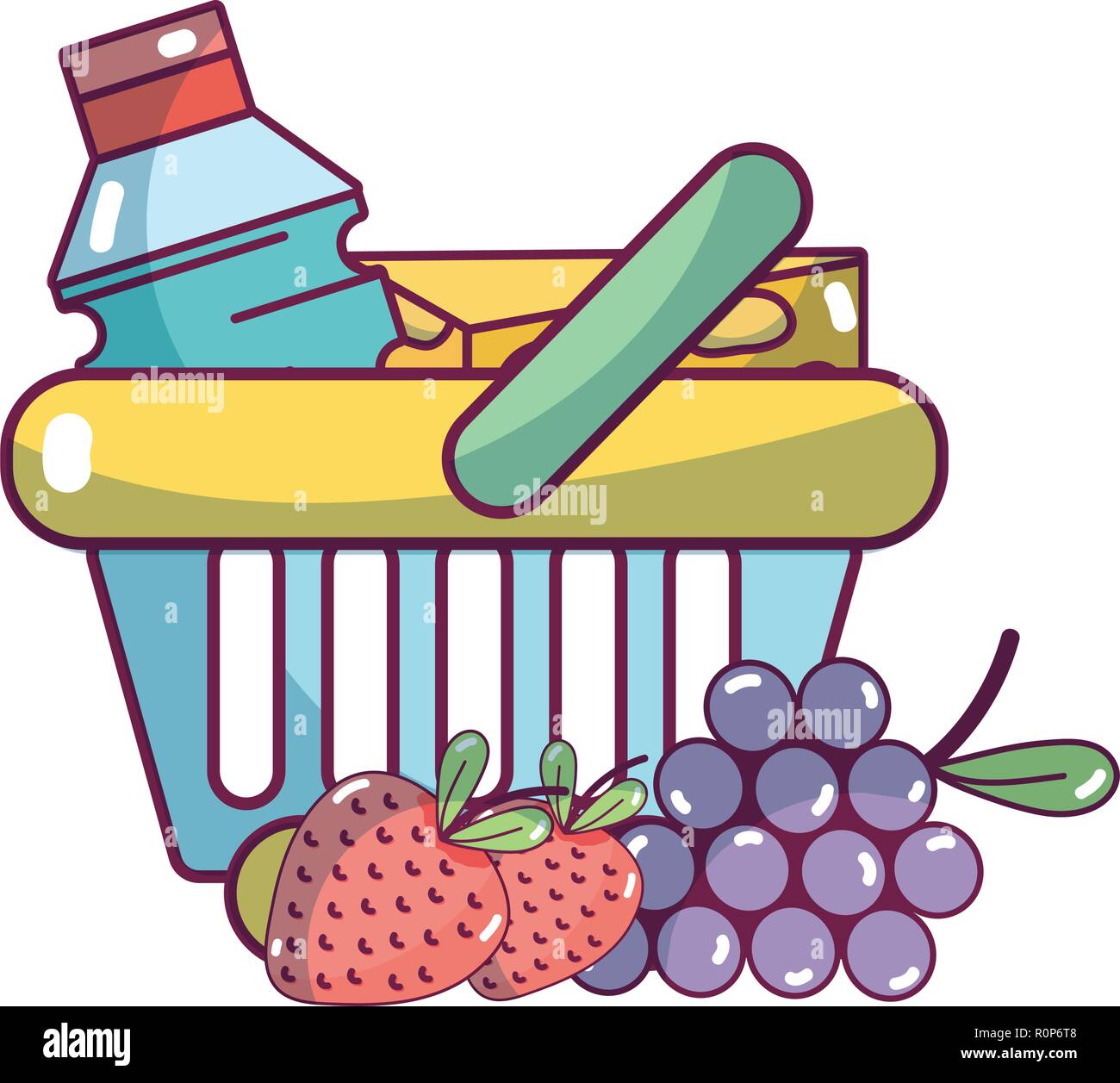 supermarket grocery products cartoon Stock Vector Image & Art - Alamy