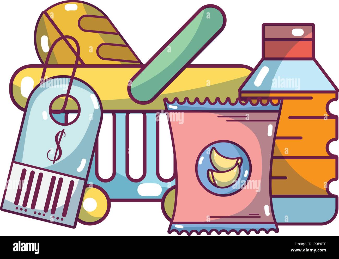supermarket grocery products cartoon Stock Vector Image & Art - Alamy