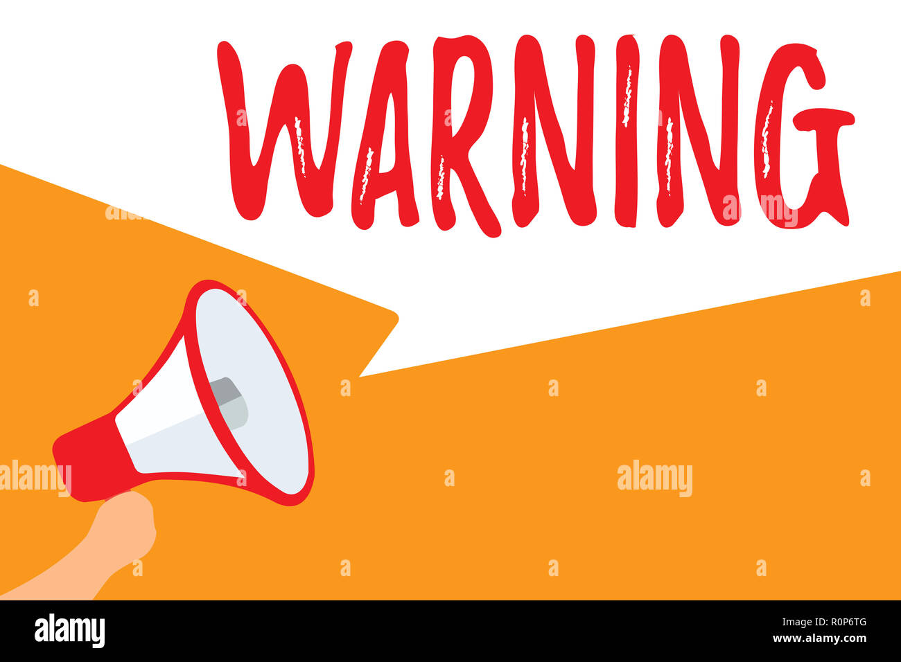 Text sign showing Warning. Conceptual photo Advice Sign for possible ...