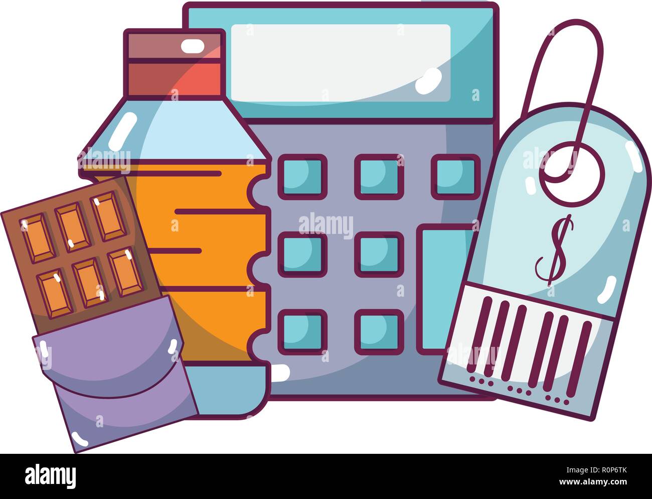 supermarket grocery products cartoon Stock Vector Image & Art - Alamy