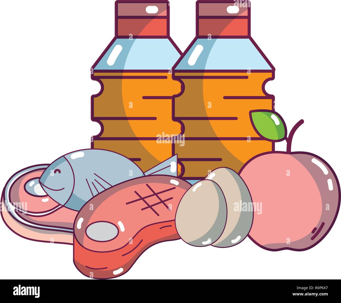 supermarket grocery products cartoon Stock Vector Image & Art - Alamy