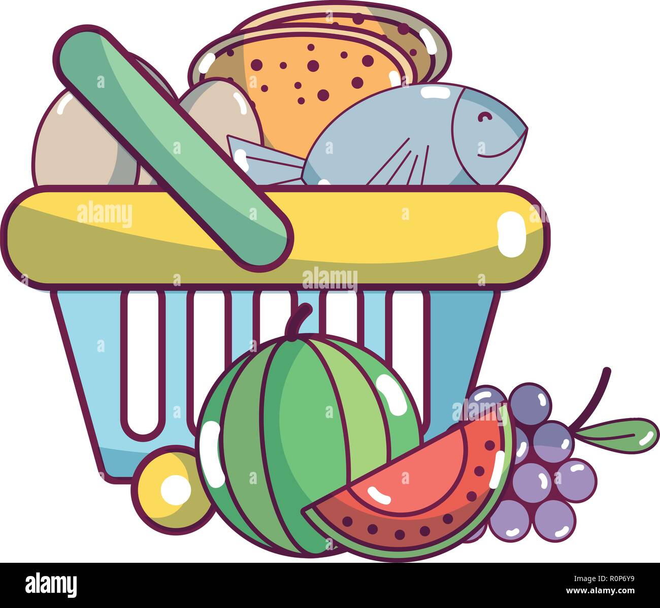 supermarket grocery products cartoon Stock Vector Image & Art - Alamy