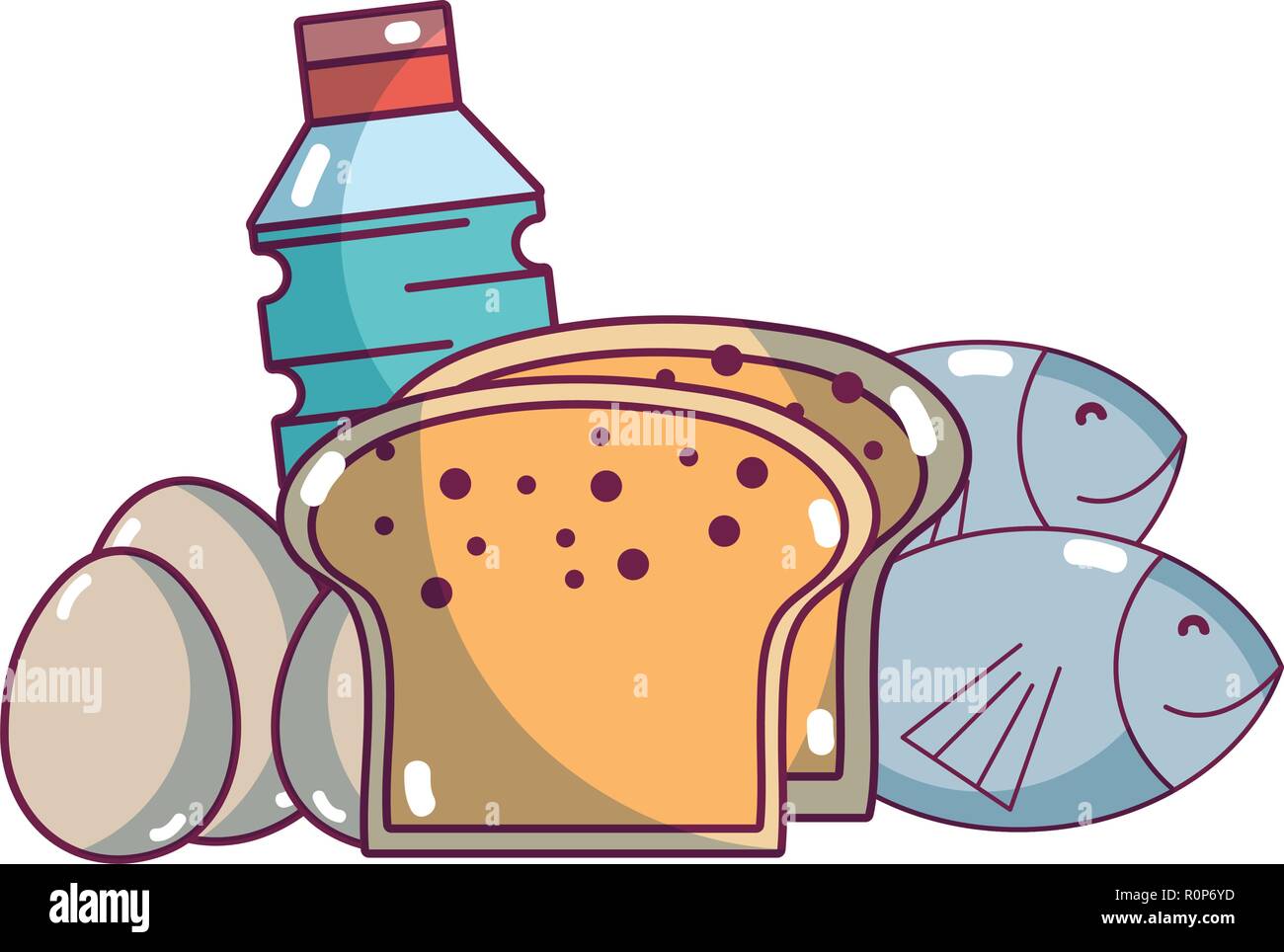 supermarket grocery products cartoon Stock Vector Image & Art - Alamy