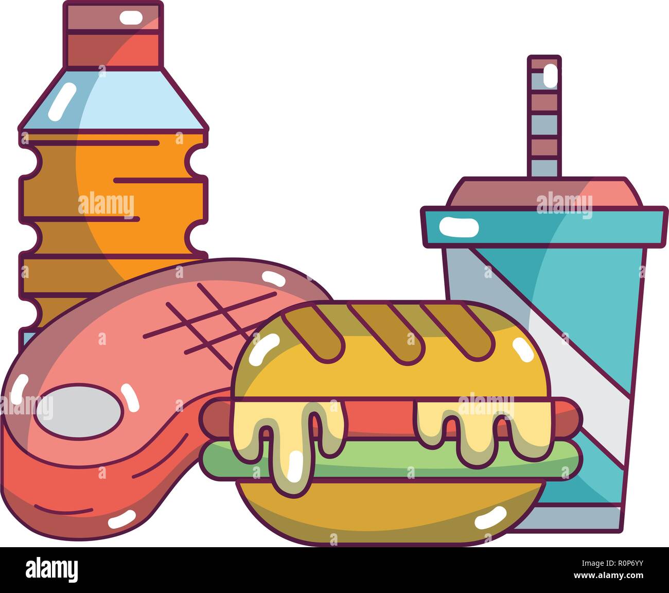 supermarket grocery products cartoon Stock Vector Image & Art - Alamy