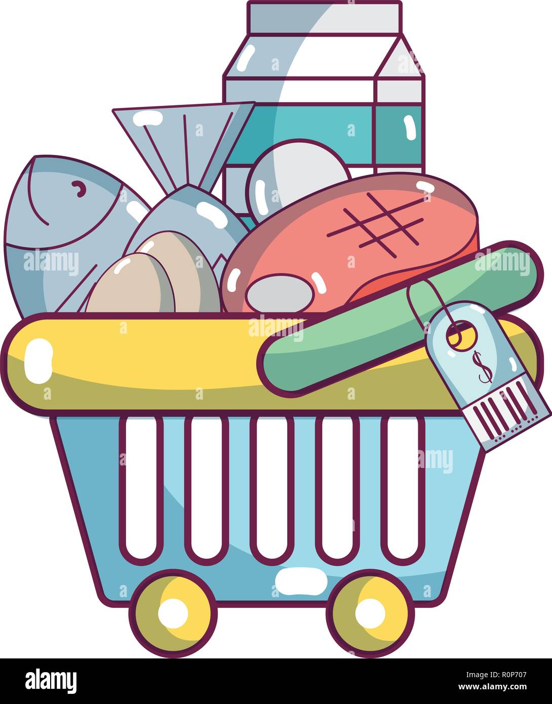 Grocery store eggs milk Stock Vector Images - Alamy