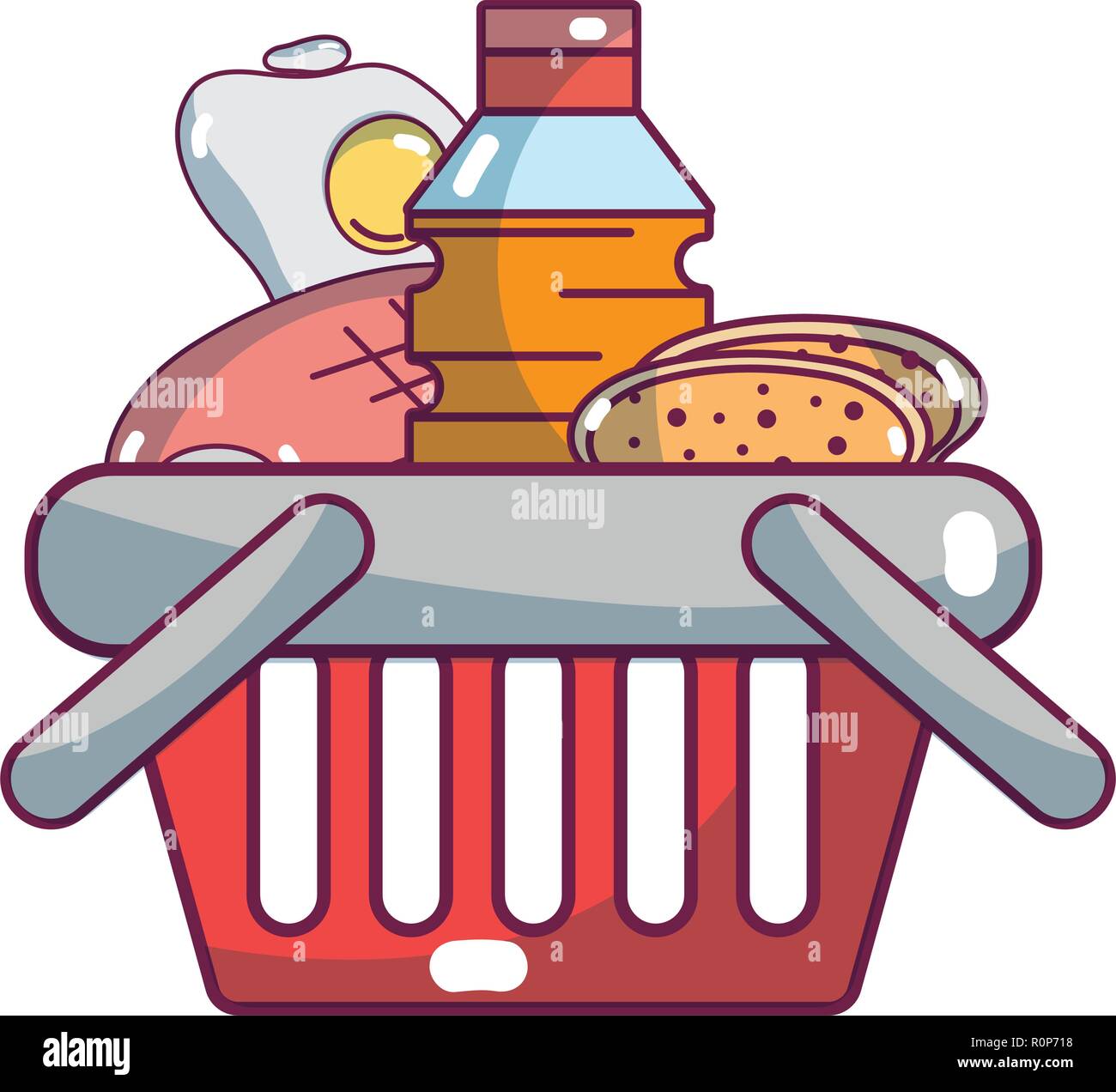 supermarket grocery products cartoon Stock Vector Image & Art - Alamy