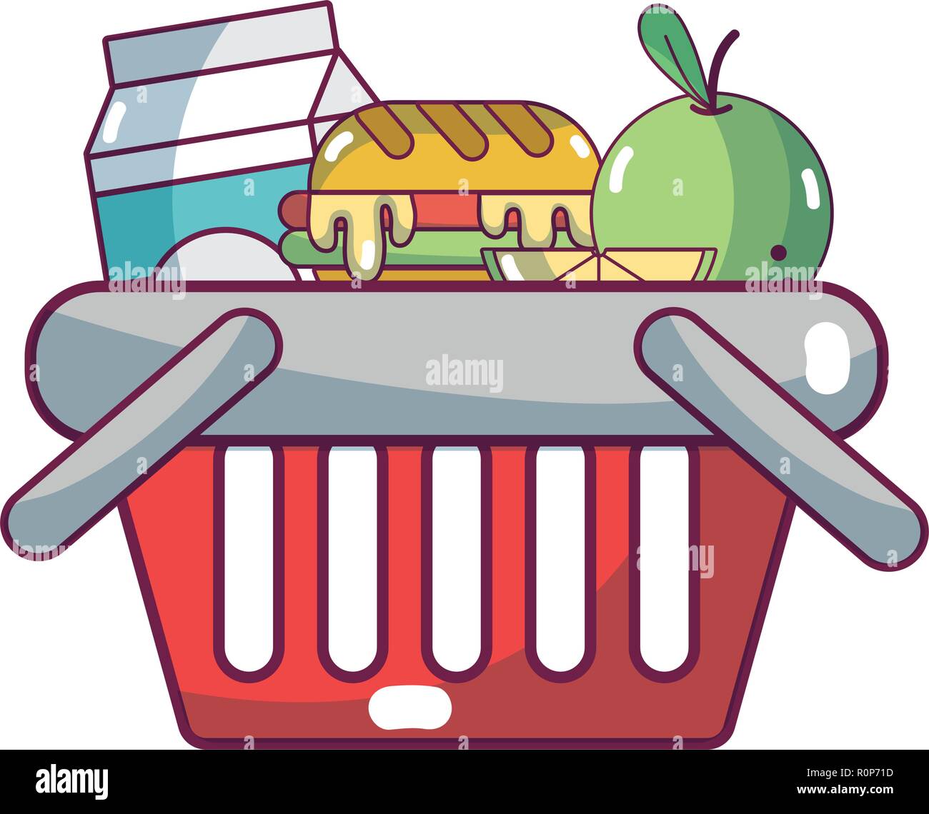supermarket grocery products cartoon Stock Vector Image & Art - Alamy