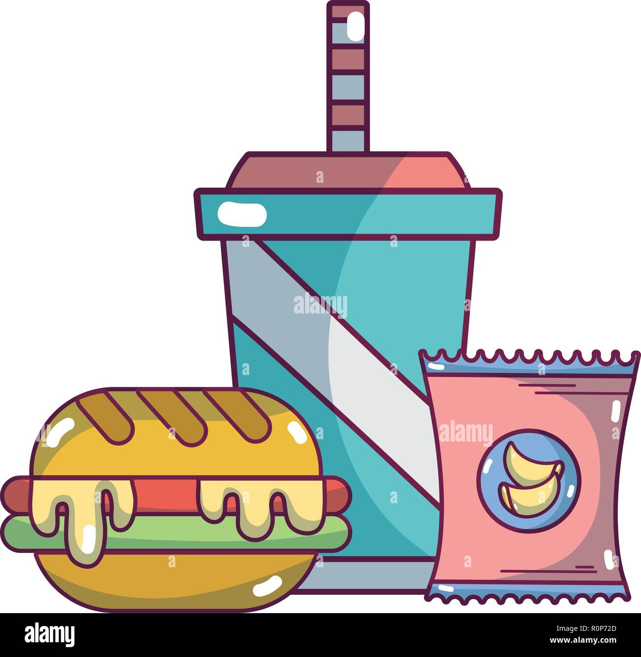 supermarket grocery products cartoon Stock Vector Image & Art - Alamy