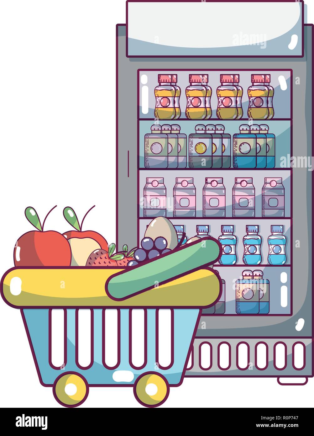 supermarket grocery products cartoon Stock Vector Image & Art - Alamy