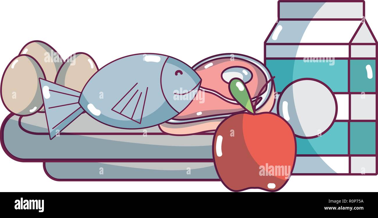 supermarket grocery products cartoon Stock Vector Image & Art - Alamy