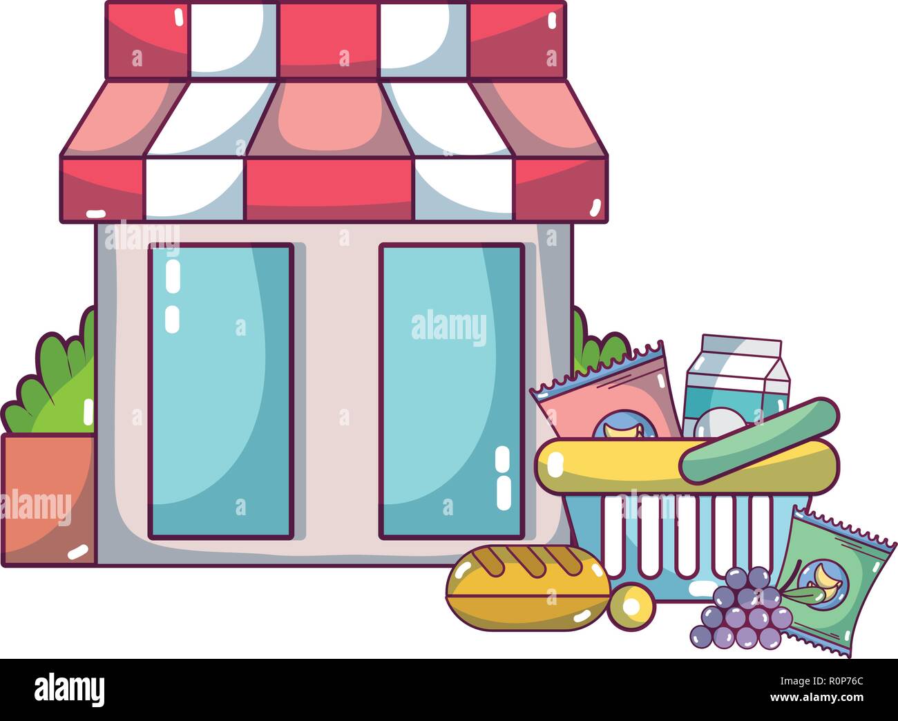 supermarket grocery products cartoon Stock Vector Image & Art - Alamy