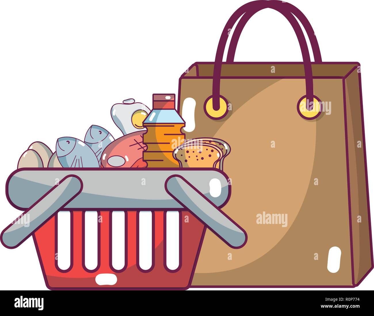 supermarket grocery products cartoon Stock Vector Image & Art - Alamy