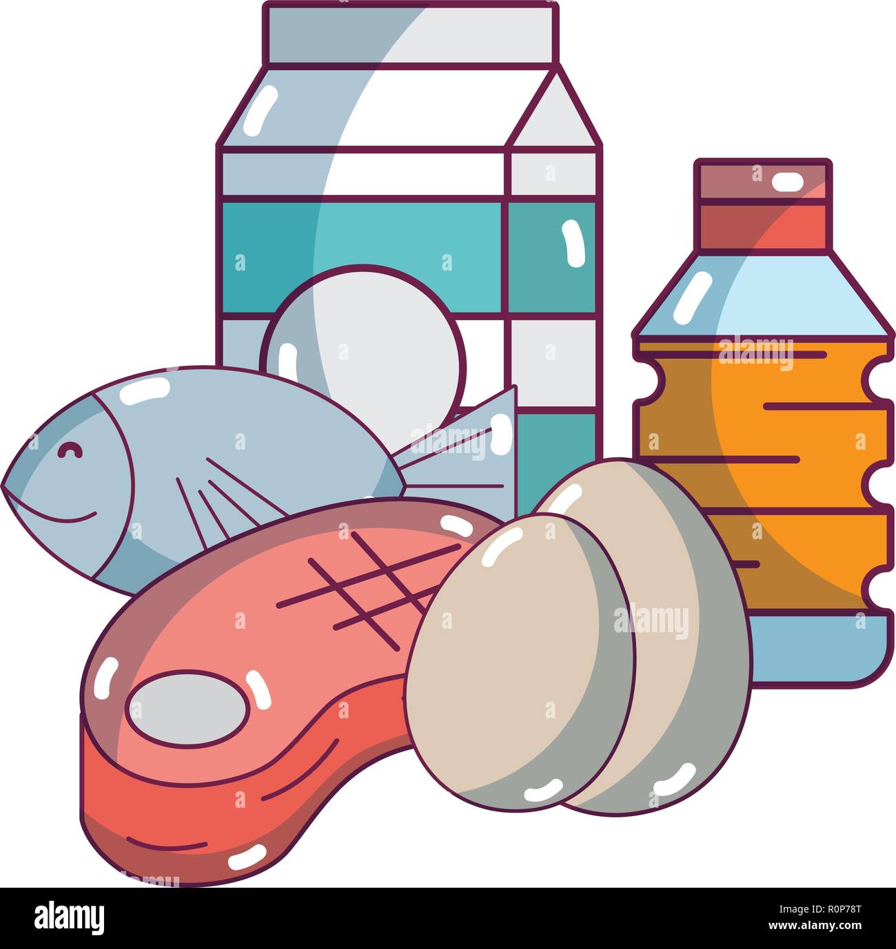 supermarket grocery products cartoon Stock Vector Image & Art - Alamy