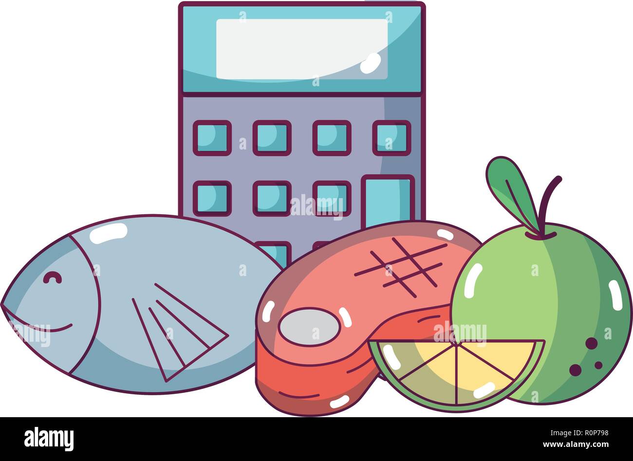 supermarket grocery products cartoon Stock Vector Image & Art - Alamy