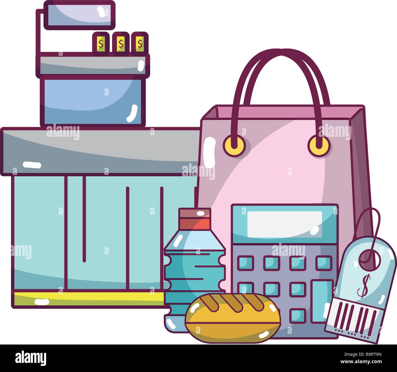 Cash register cartoon hi-res stock photography and images - Alamy