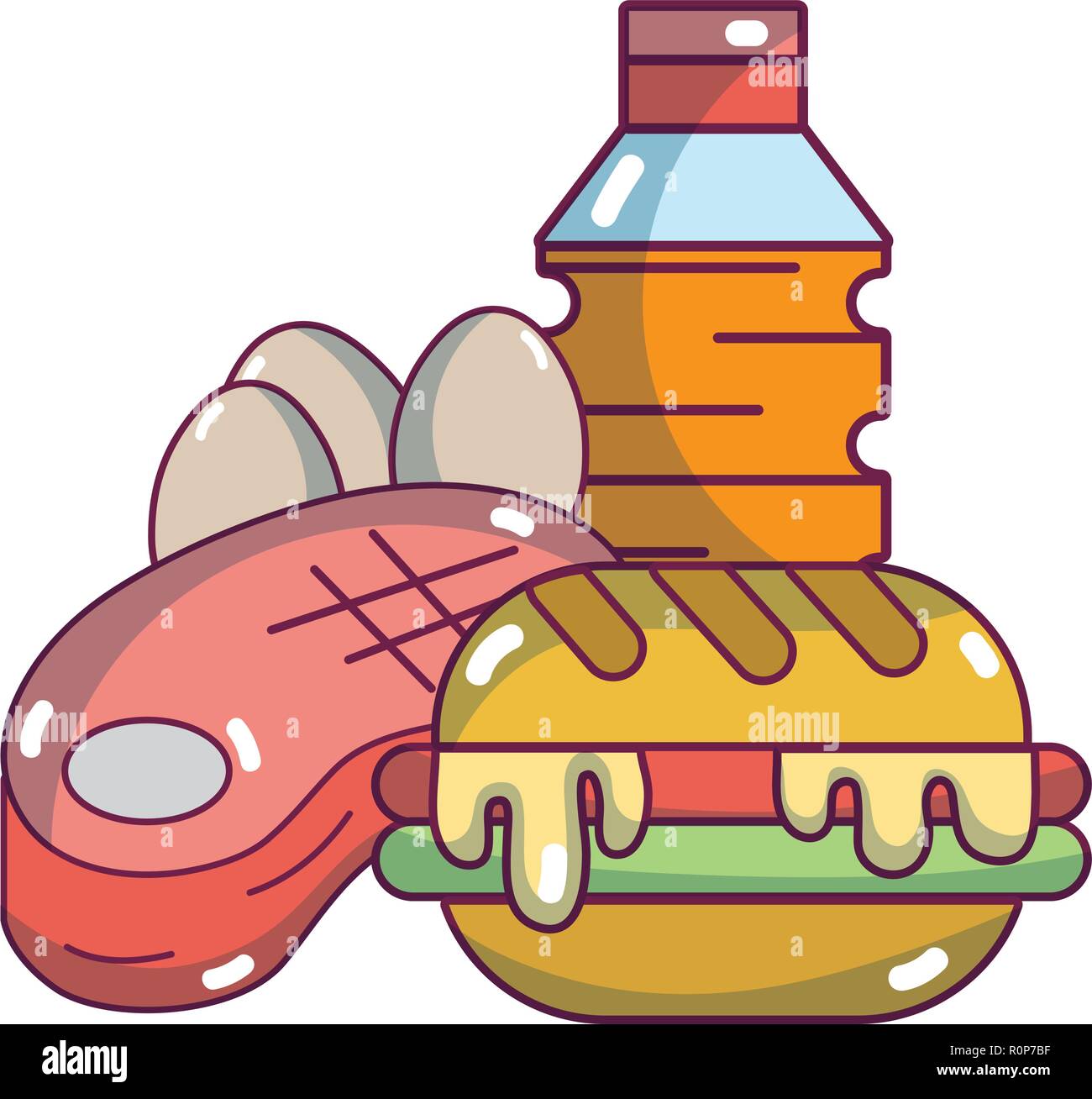 supermarket grocery products cartoon Stock Vector Image & Art - Alamy