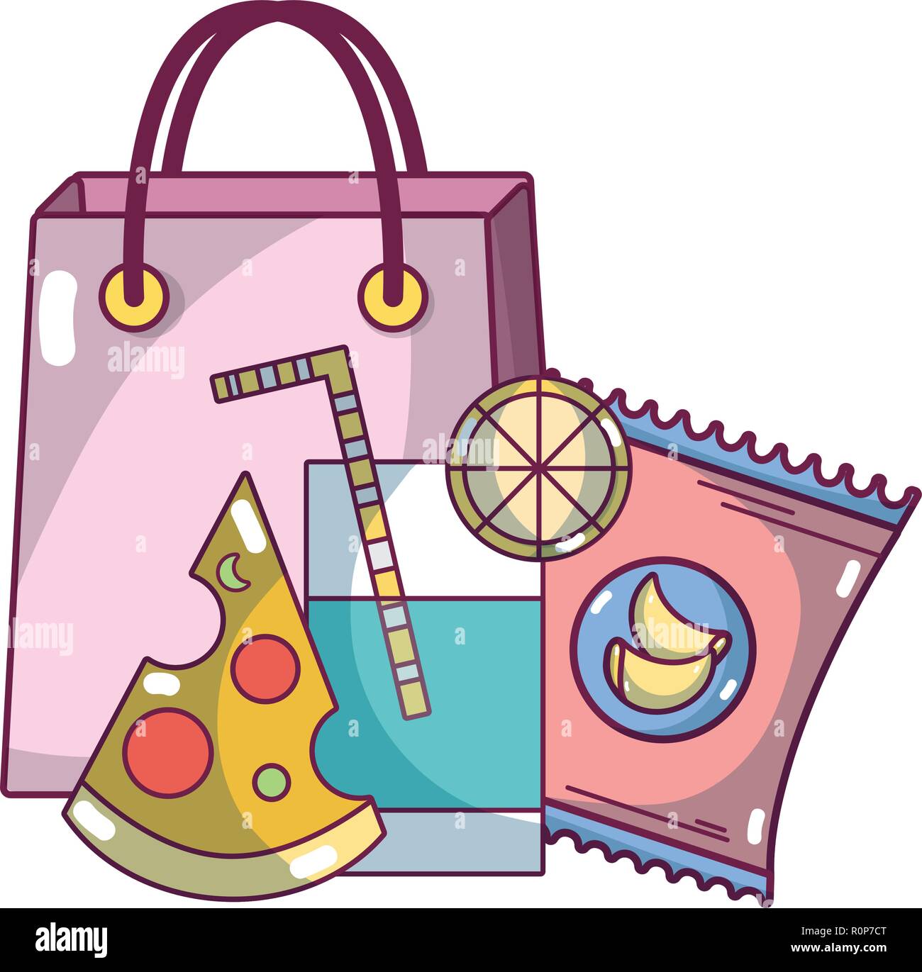 supermarket grocery products cartoon Stock Vector Image & Art - Alamy