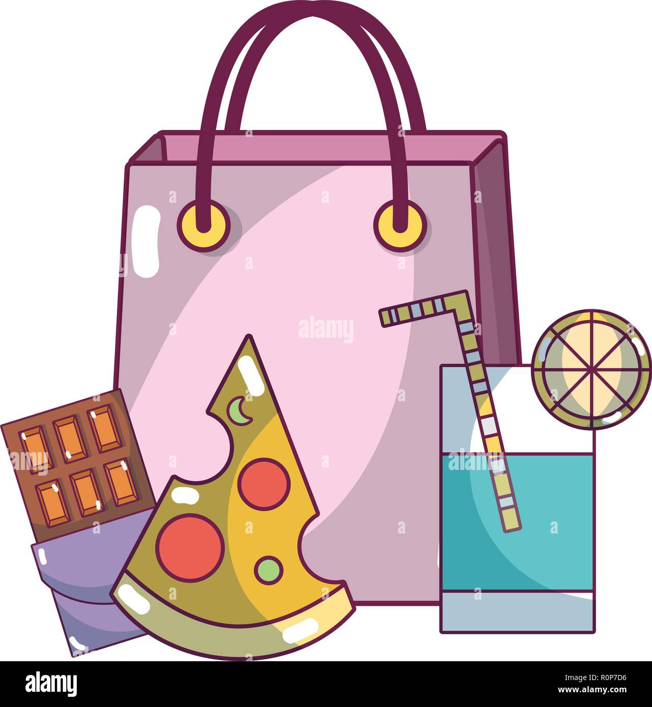 supermarket grocery products cartoon Stock Vector Image & Art - Alamy