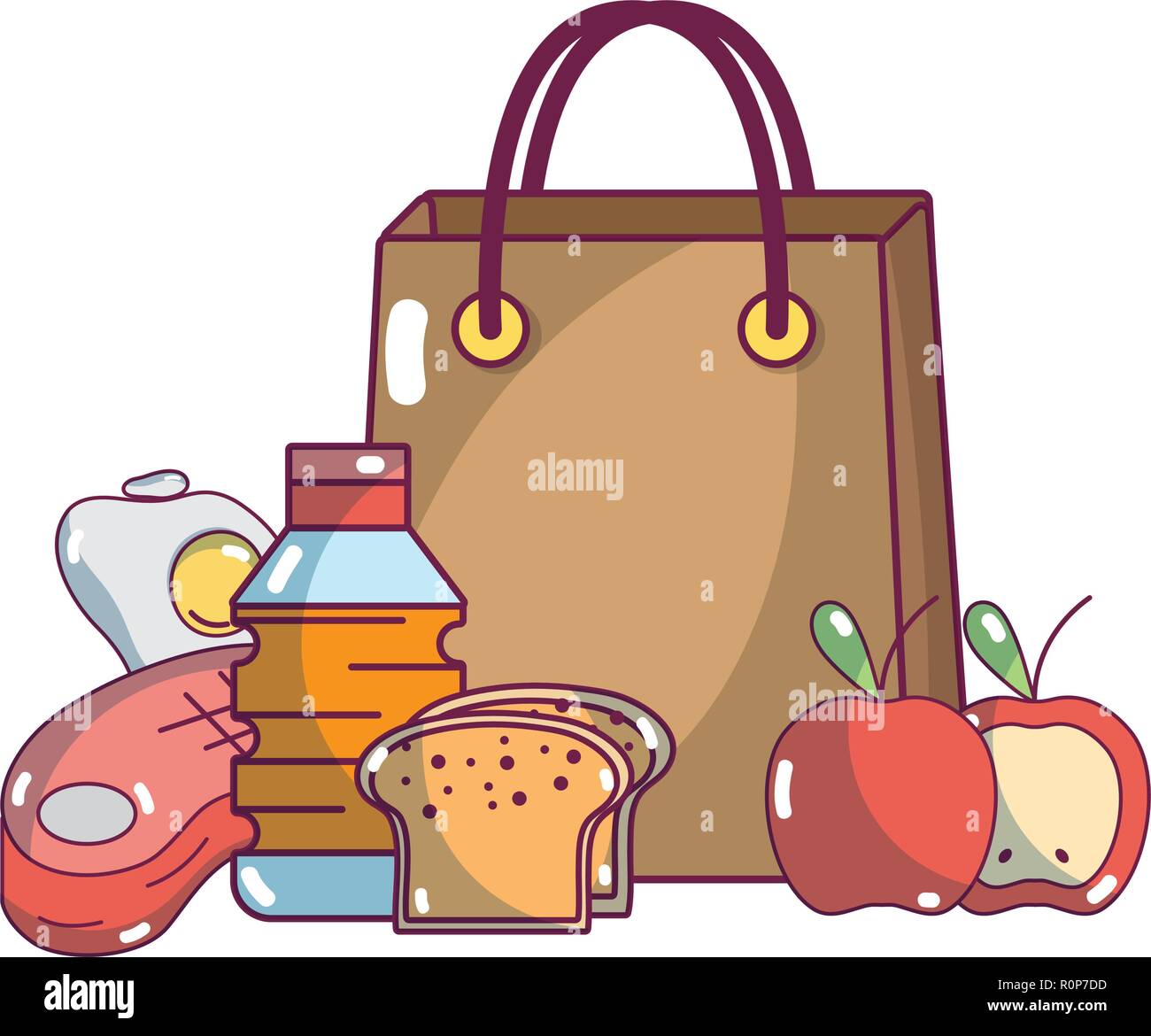 supermarket grocery products cartoon Stock Vector Image & Art - Alamy