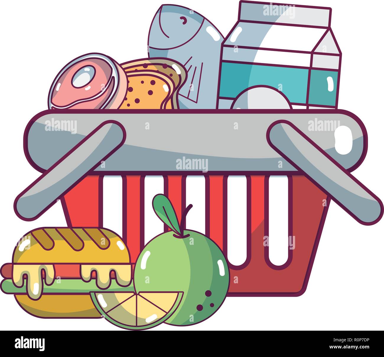 supermarket grocery products cartoon Stock Vector Image & Art - Alamy