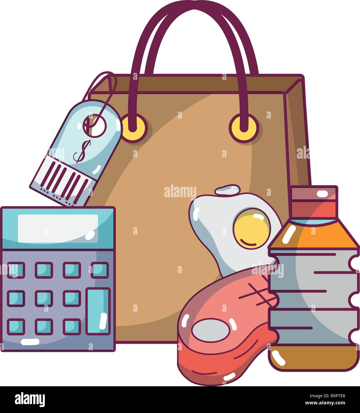 supermarket grocery products cartoon Stock Vector Image & Art - Alamy