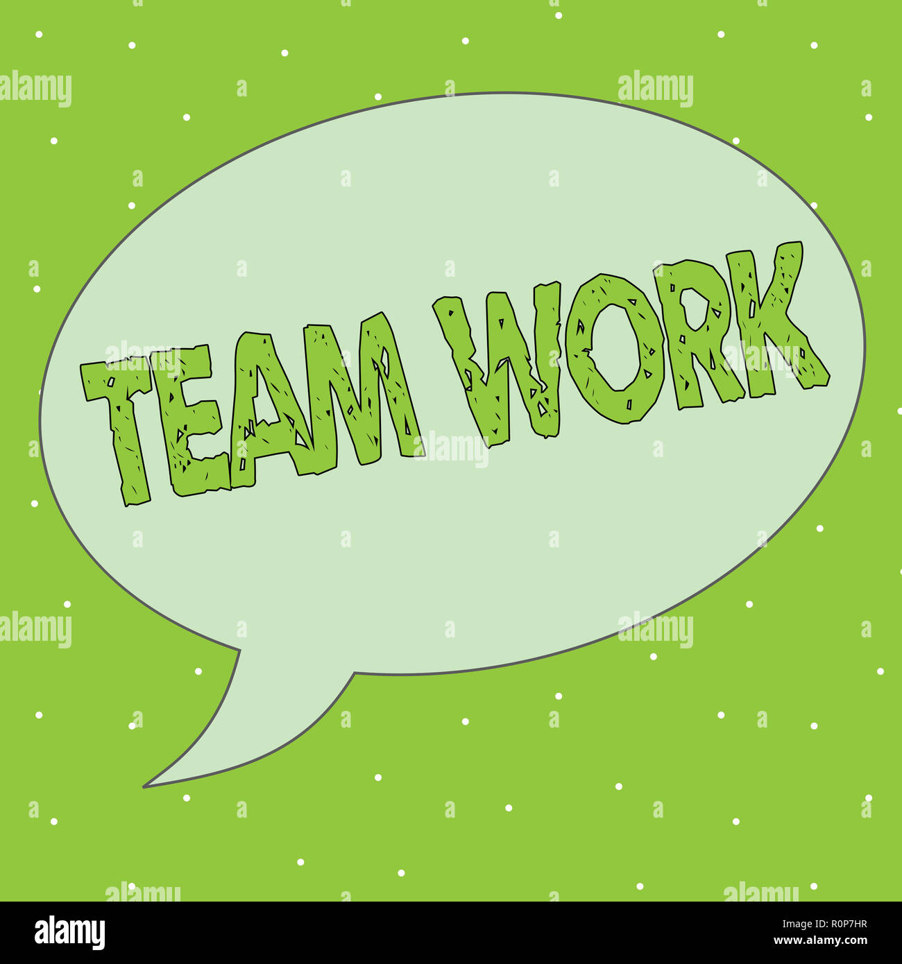 Handwriting text Team Work. Concept meaning Combined action of a group ...