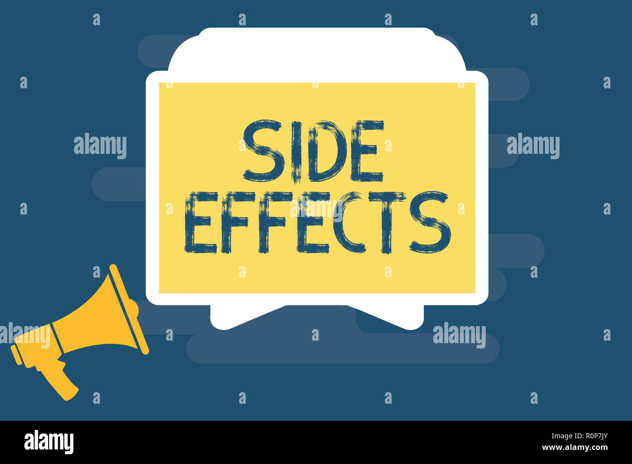 Handwriting text writing Side Effects. Concept meaning An unintended ...