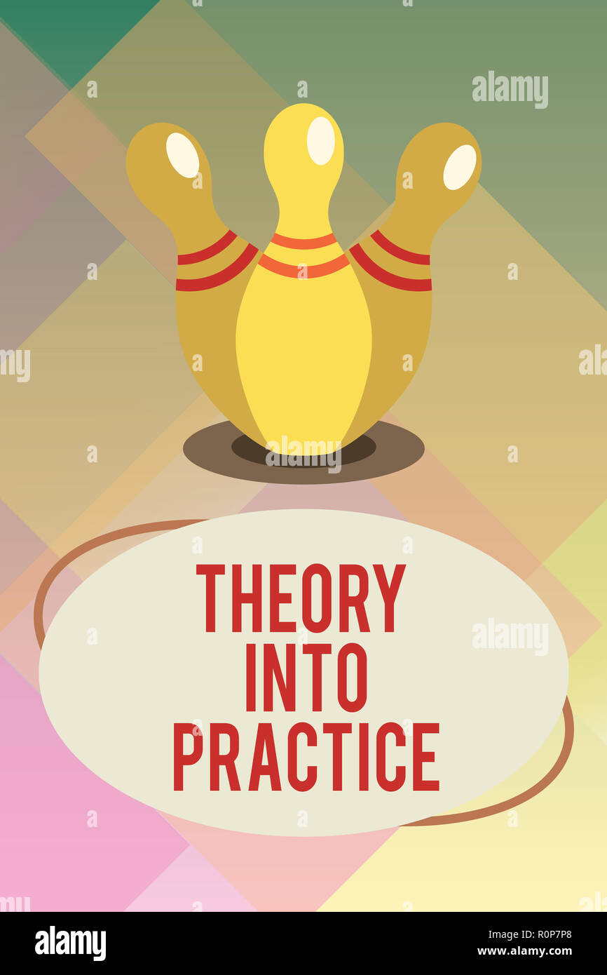 Handwriting text Theory Into Practice. Concept meaning Hands on ...