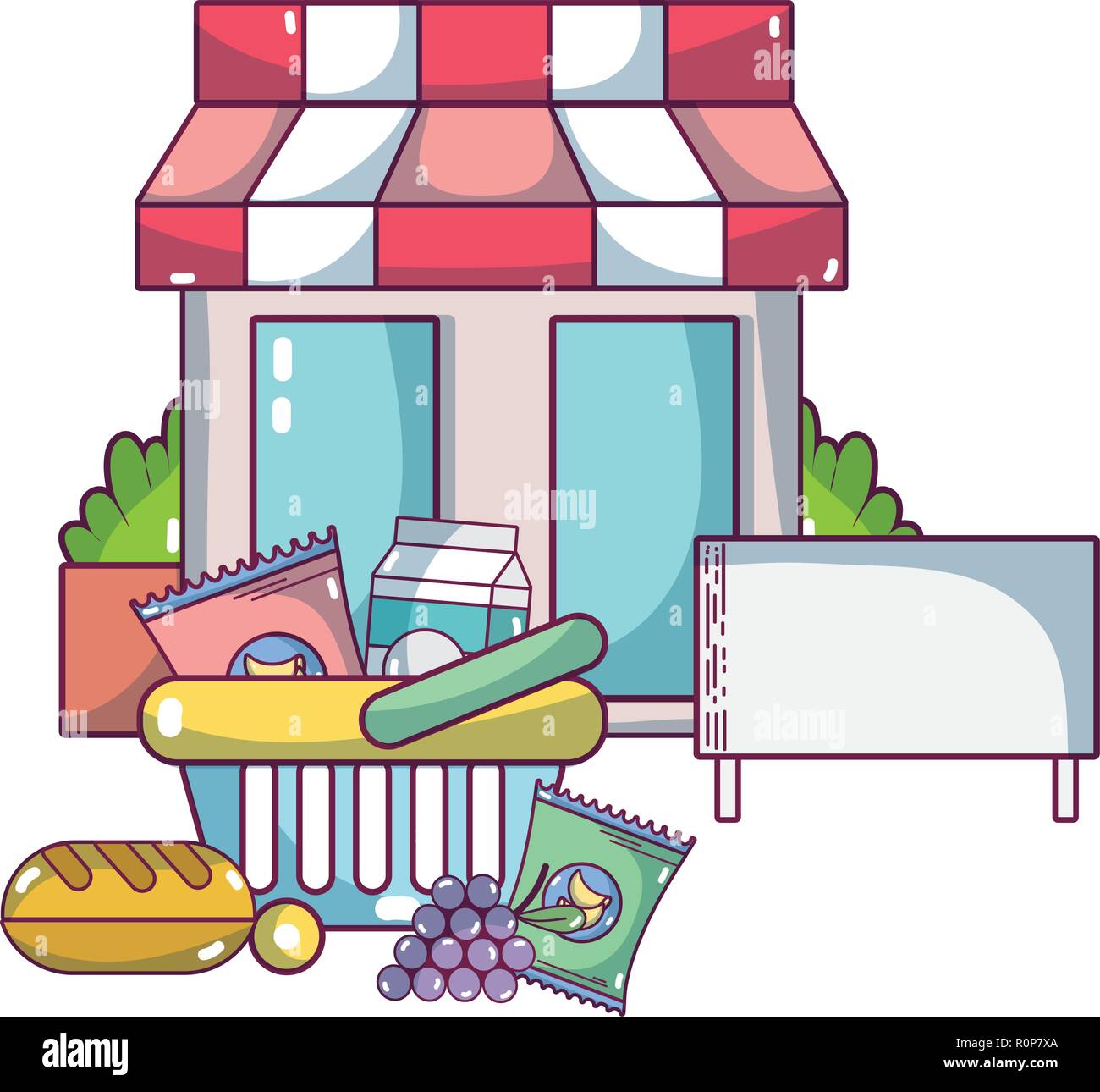 supermarket grocery products cartoon Stock Vector Image & Art - Alamy