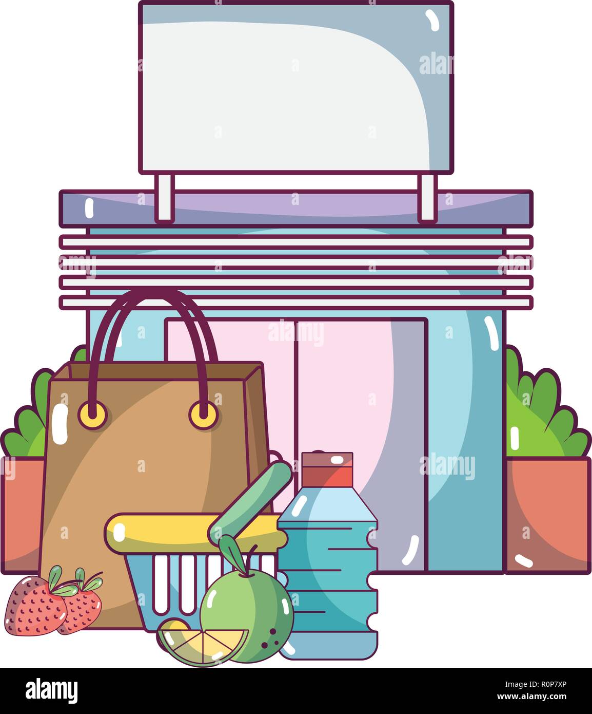 supermarket grocery products cartoon Stock Vector Image & Art - Alamy