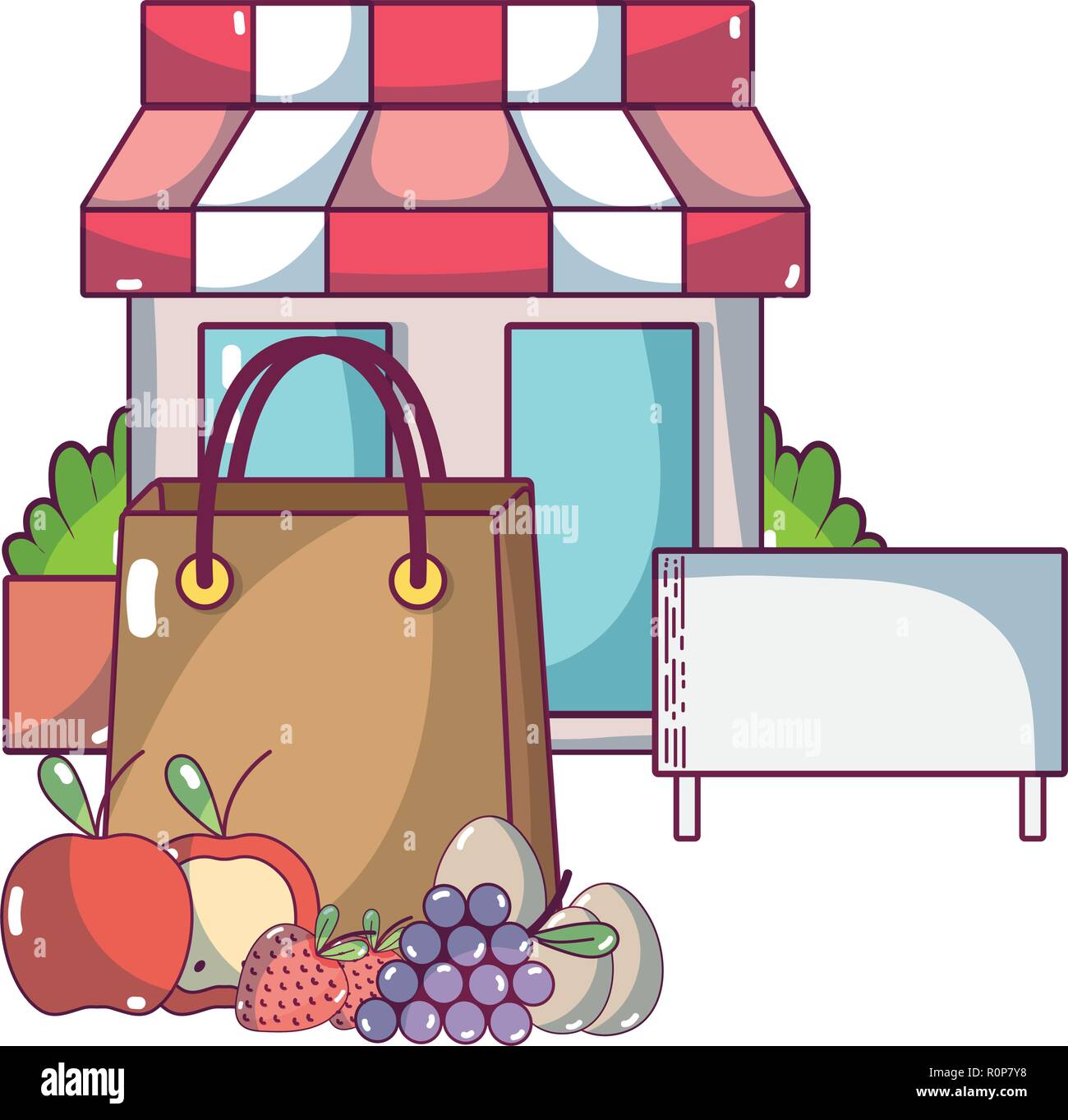 supermarket grocery products cartoon Stock Vector Image & Art - Alamy