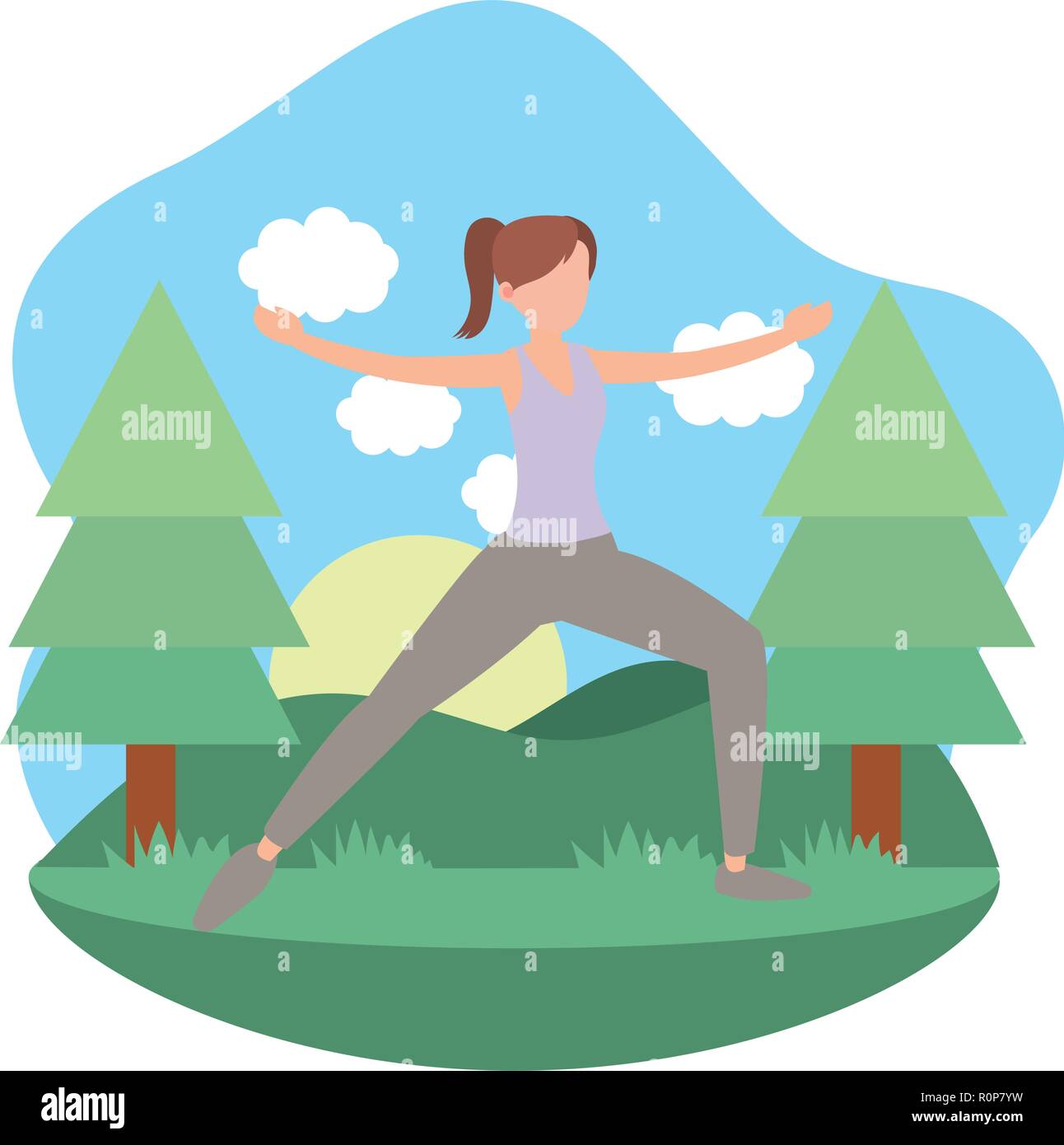young woman exercising cartoon Stock Vector Image & Art - Alamy