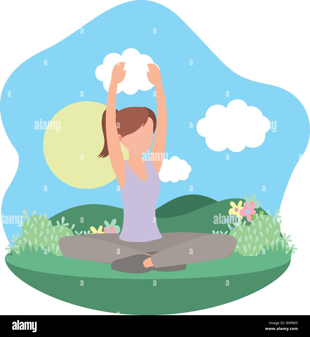 young woman exercising cartoon Stock Vector Image & Art - Alamy