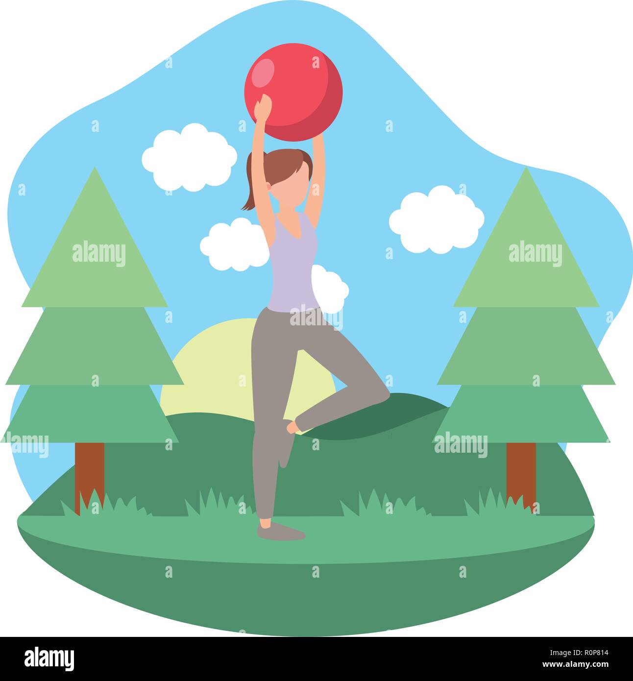 young woman exercising cartoon Stock Vector Image & Art - Alamy