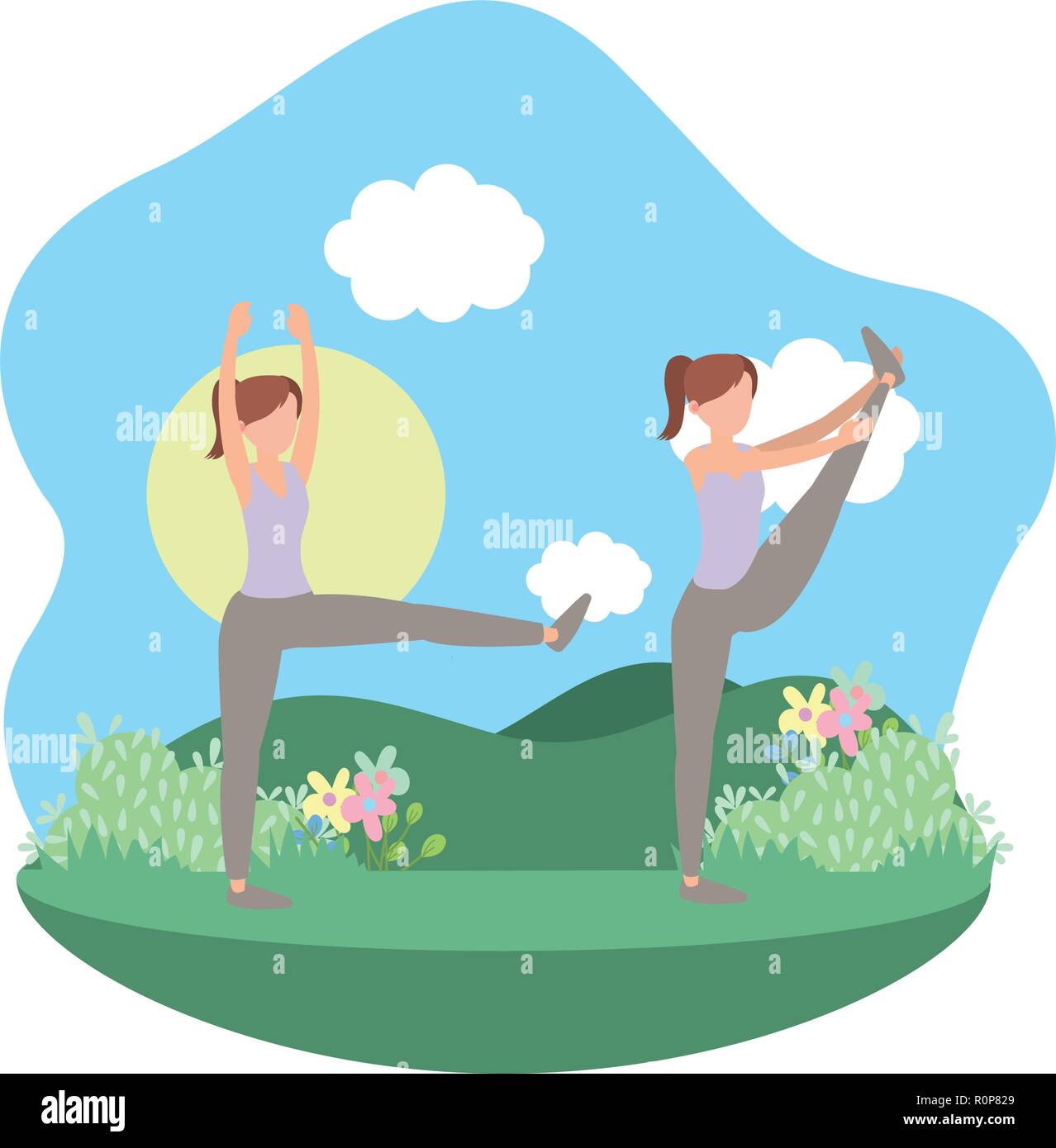 young woman exercising cartoon Stock Vector Image & Art - Alamy