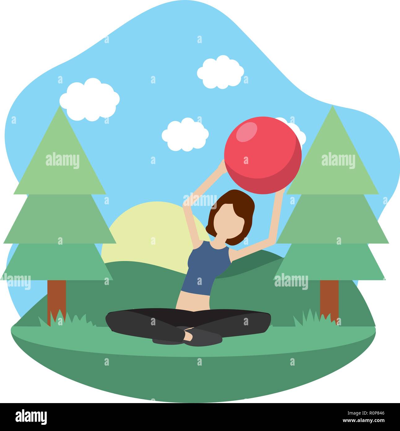 young woman exercising cartoon Stock Vector Image & Art - Alamy