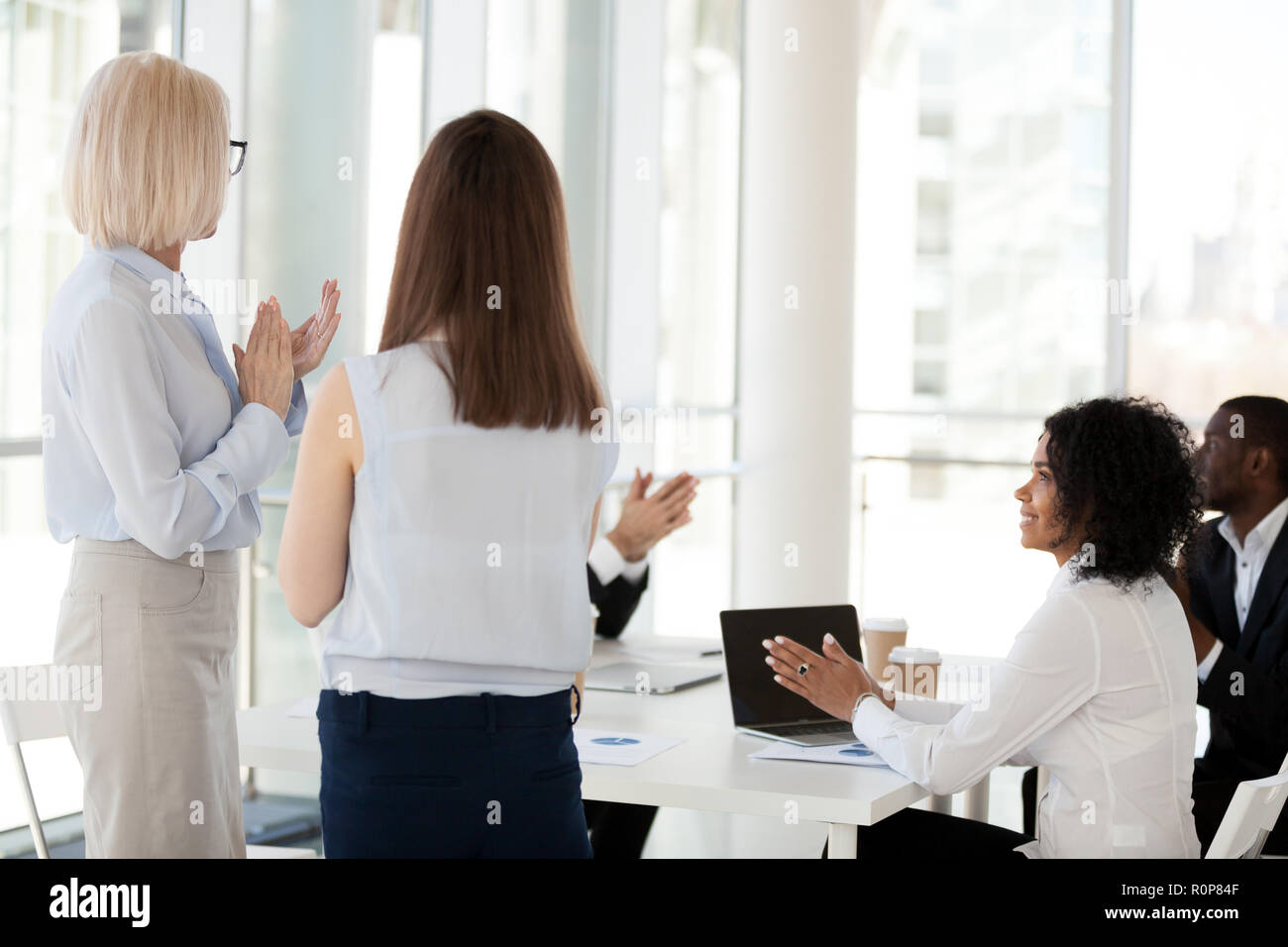 Happy colleagues hi-res stock photography and images - Alamy