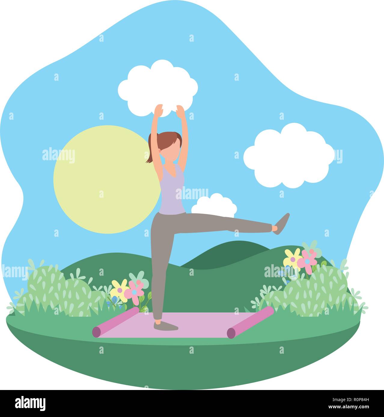 young woman exercising cartoon Stock Vector Image & Art - Alamy