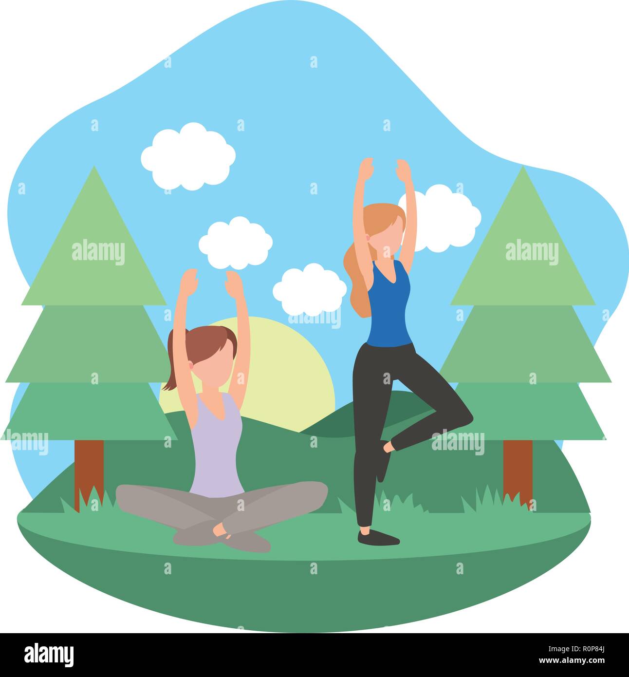 People exercising together Stock Vector Images - Alamy