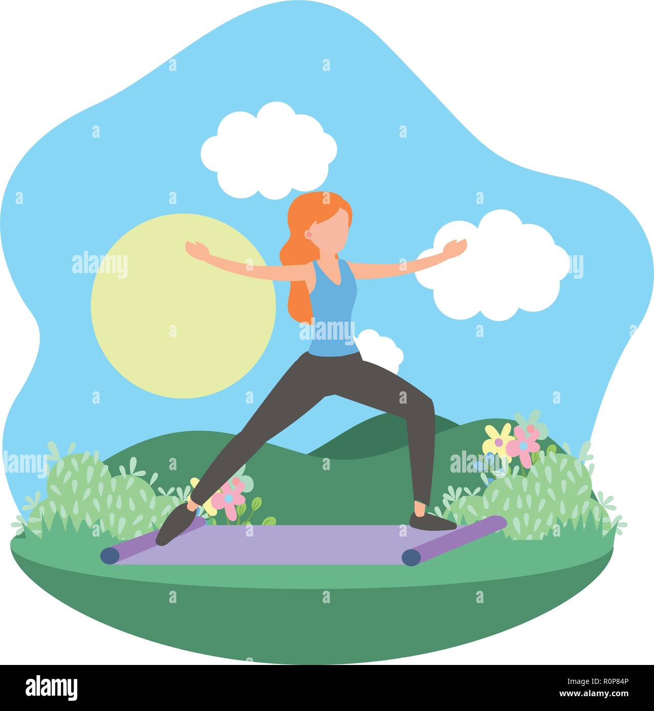 young woman exercising cartoon Stock Vector Image & Art - Alamy