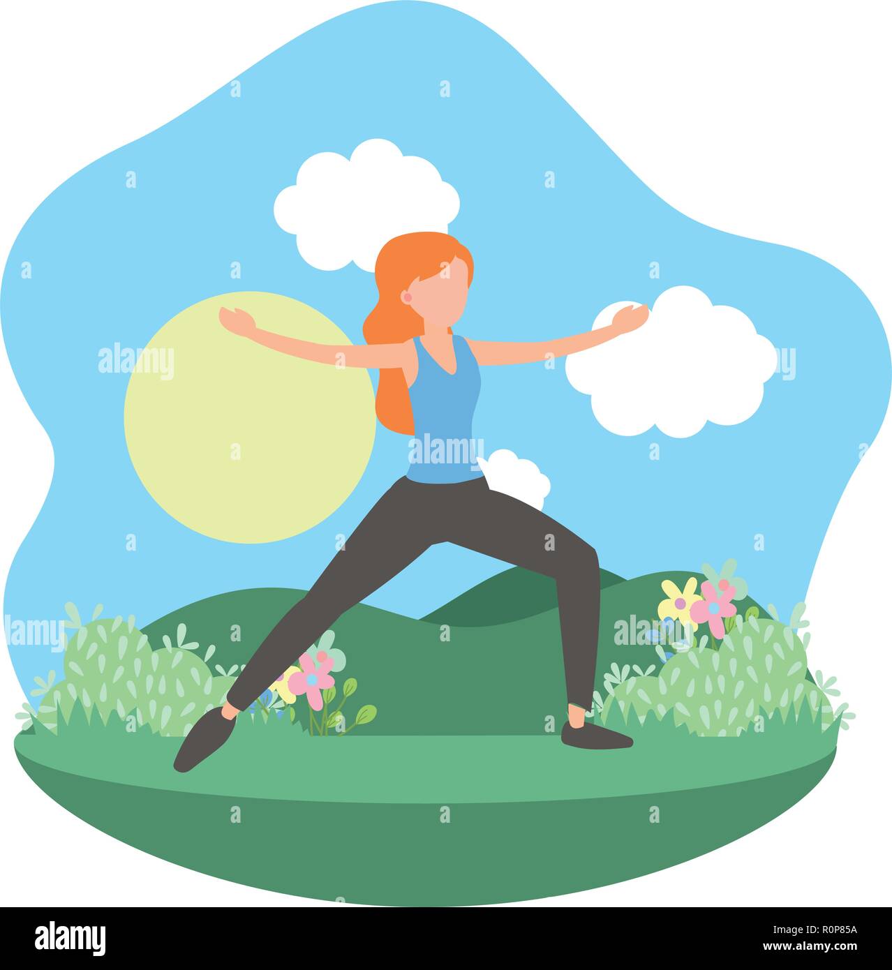 young woman exercising cartoon Stock Vector Image & Art - Alamy