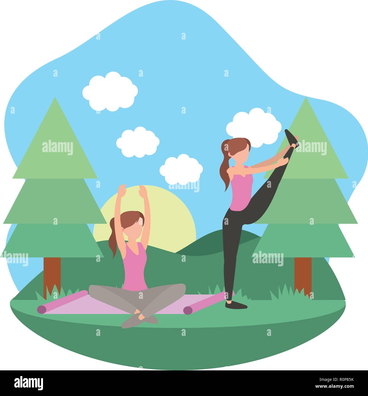 young woman exercising cartoon Stock Vector Image & Art - Alamy