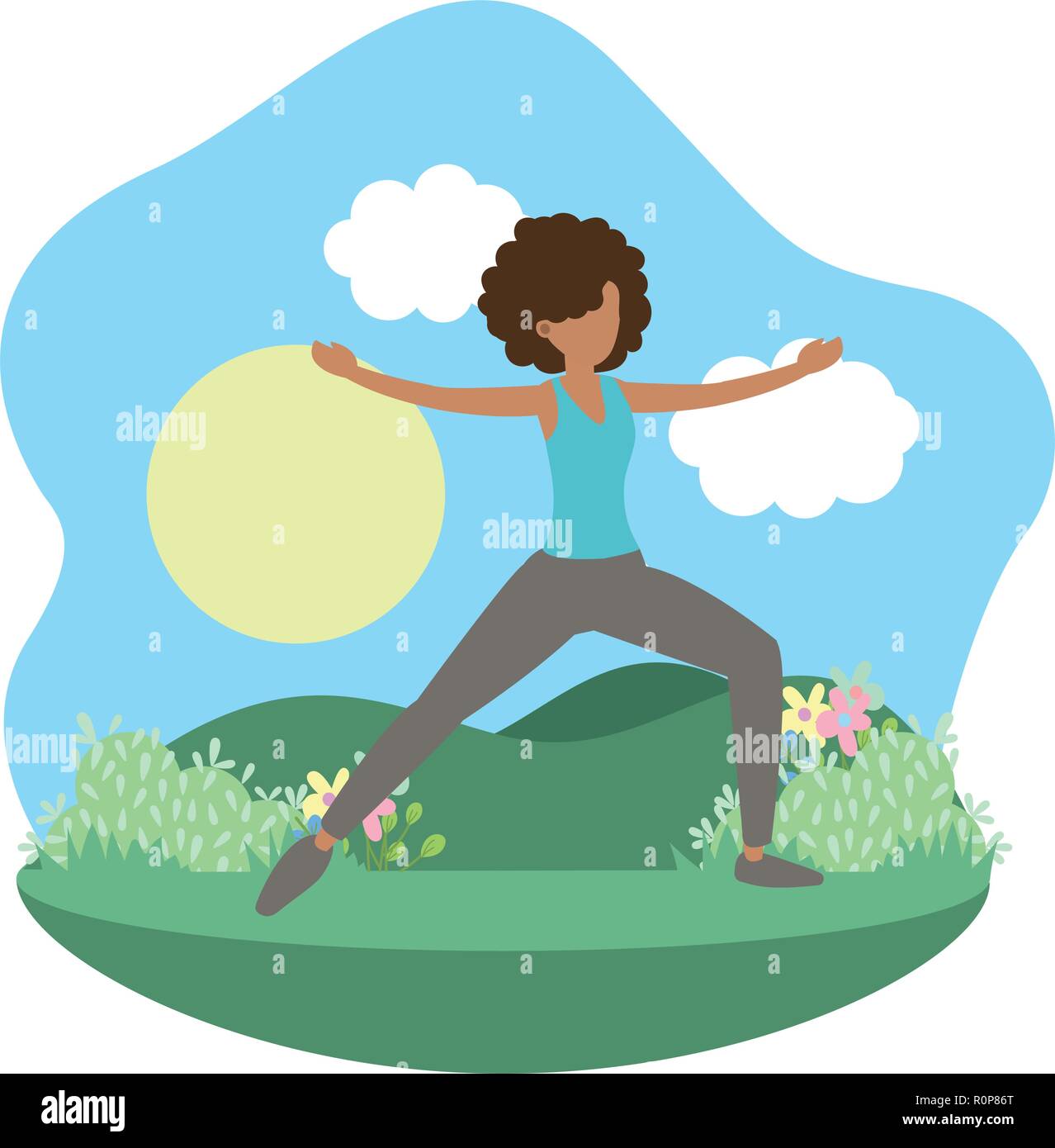 young woman exercising cartoon Stock Vector Image & Art - Alamy