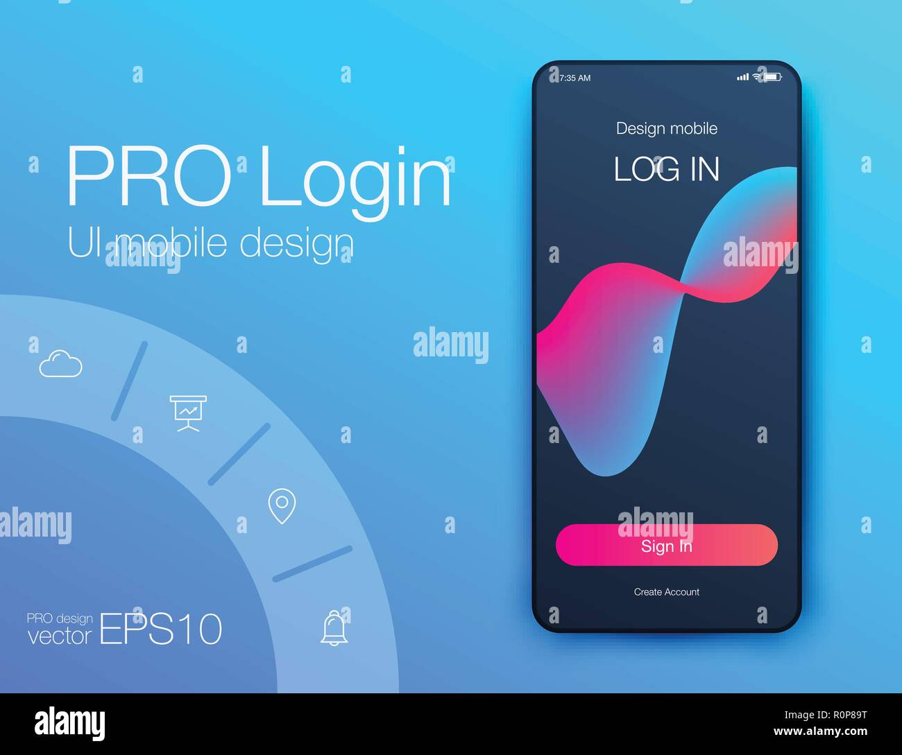 Clean Mobile UI Design Concept. Vector EPS 10 Stock Vector Image & Art ... Clean Mobile UI Design Concept. Vector EPS 10 Stock Vector Image & Art ...