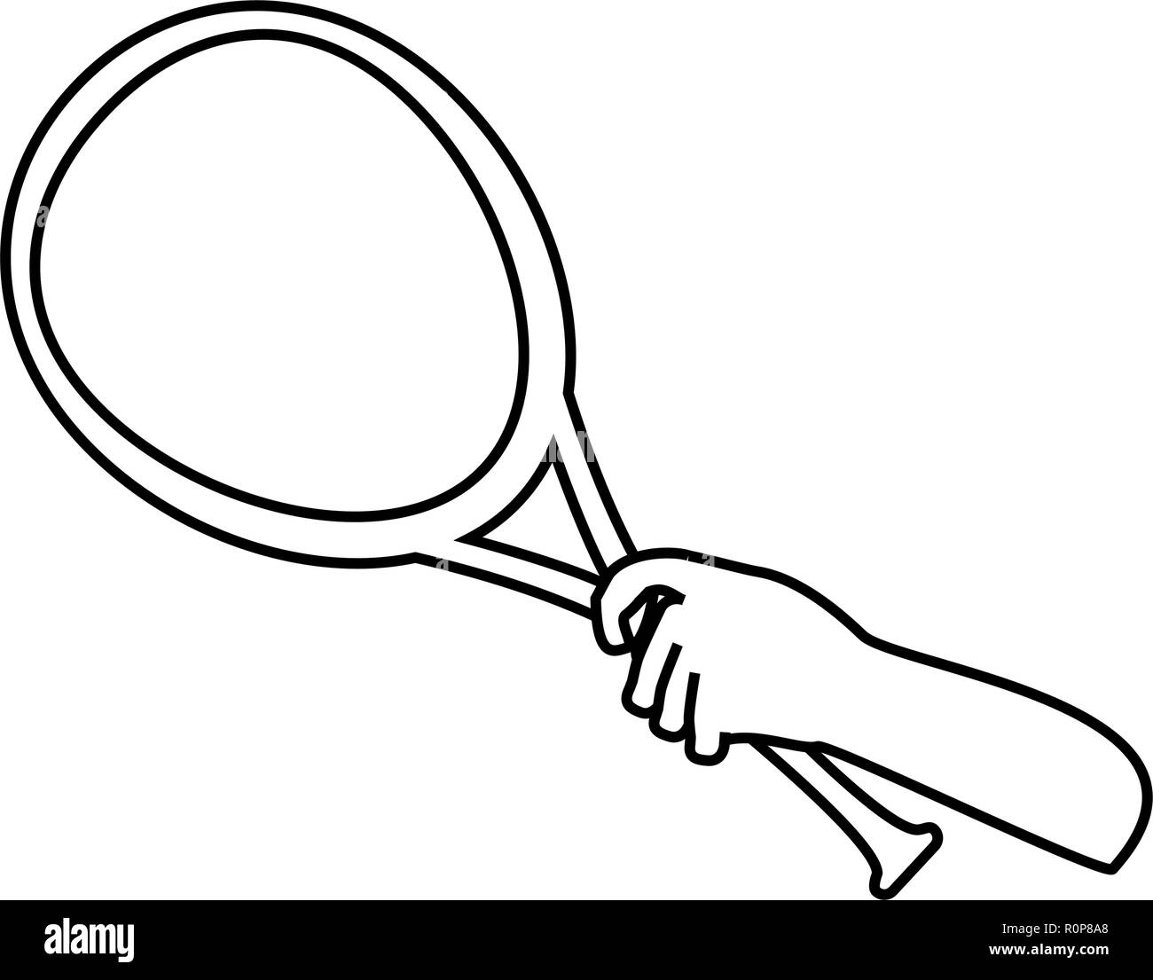 hand with tennis racket avatar character vector illustration design ...