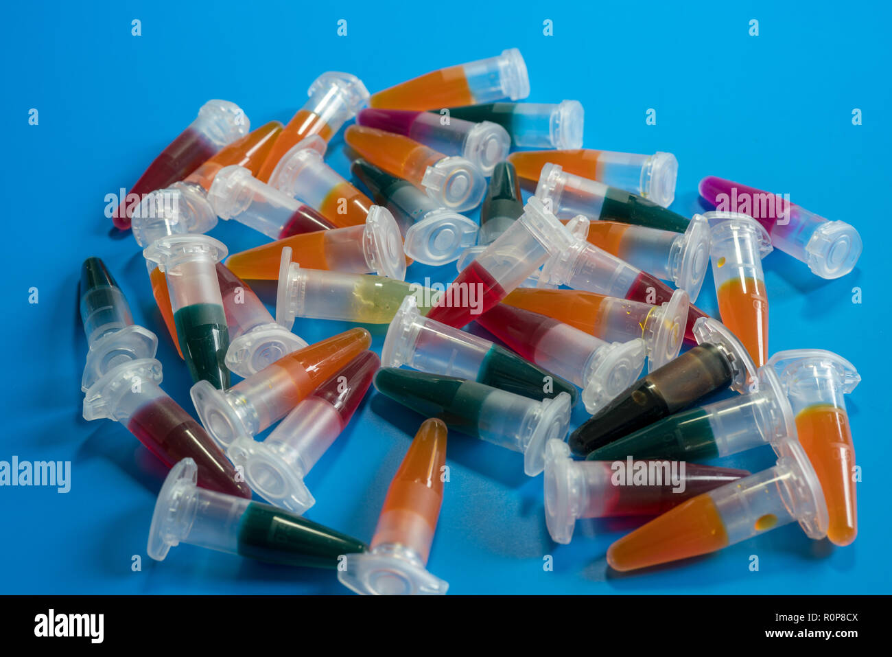 PCR micro-tubes PCR Tubes on blue background Stock Photo - Alamy