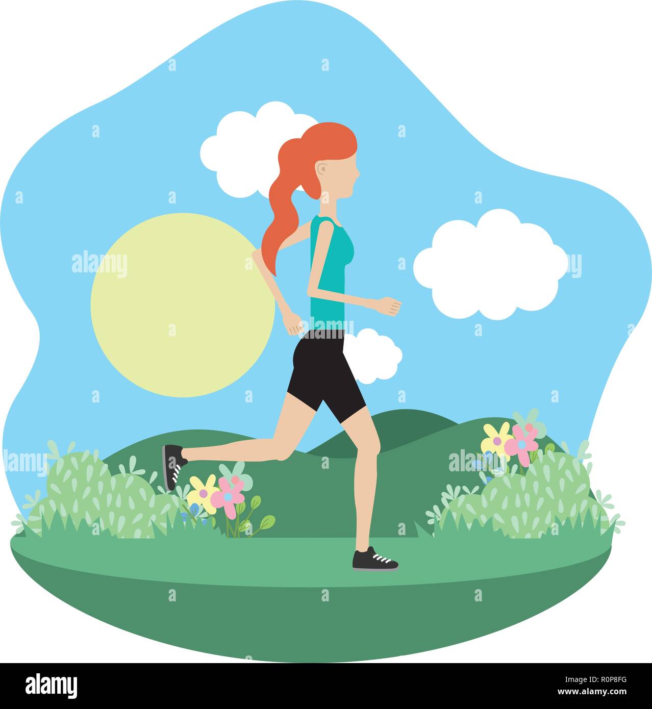 young woman exercising cartoon Stock Vector Image & Art - Alamy