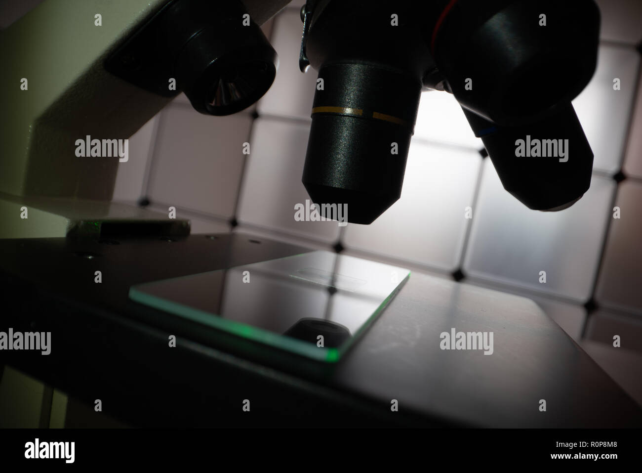 Microscope objective lens slide close hi-res stock photography and ...