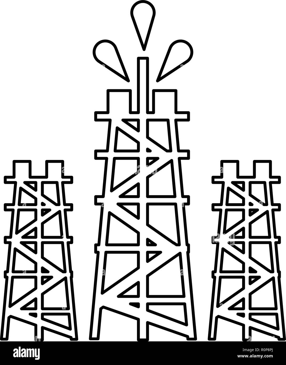 tower of plant oil extraction vector illustration design Stock Vector ...