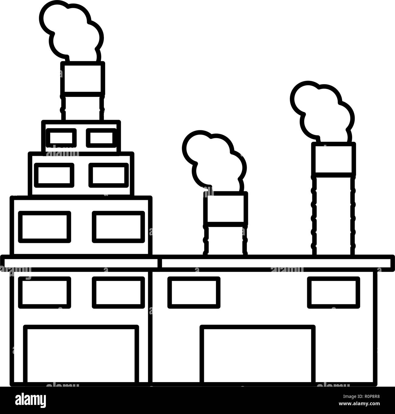 industry oil building scene vector illustration design Stock Vector ...